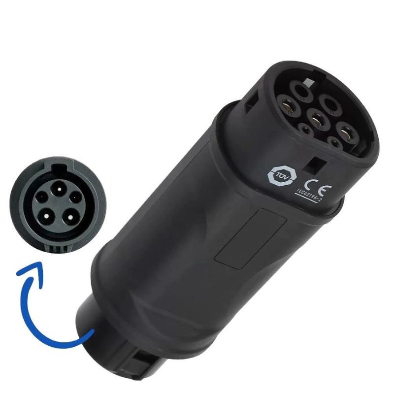 어댑터를 고발하여 Type2 Ev에 어댑터 32a 22kw에게 전기 차량 충전기 연결기 Type1을 청구하는 Ev